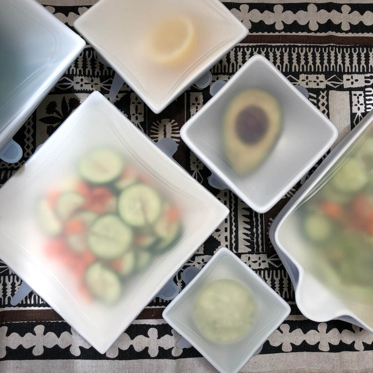 Reusable Square Stretch Lids — BPA Free Silicone Food Covers | KitMaii ...